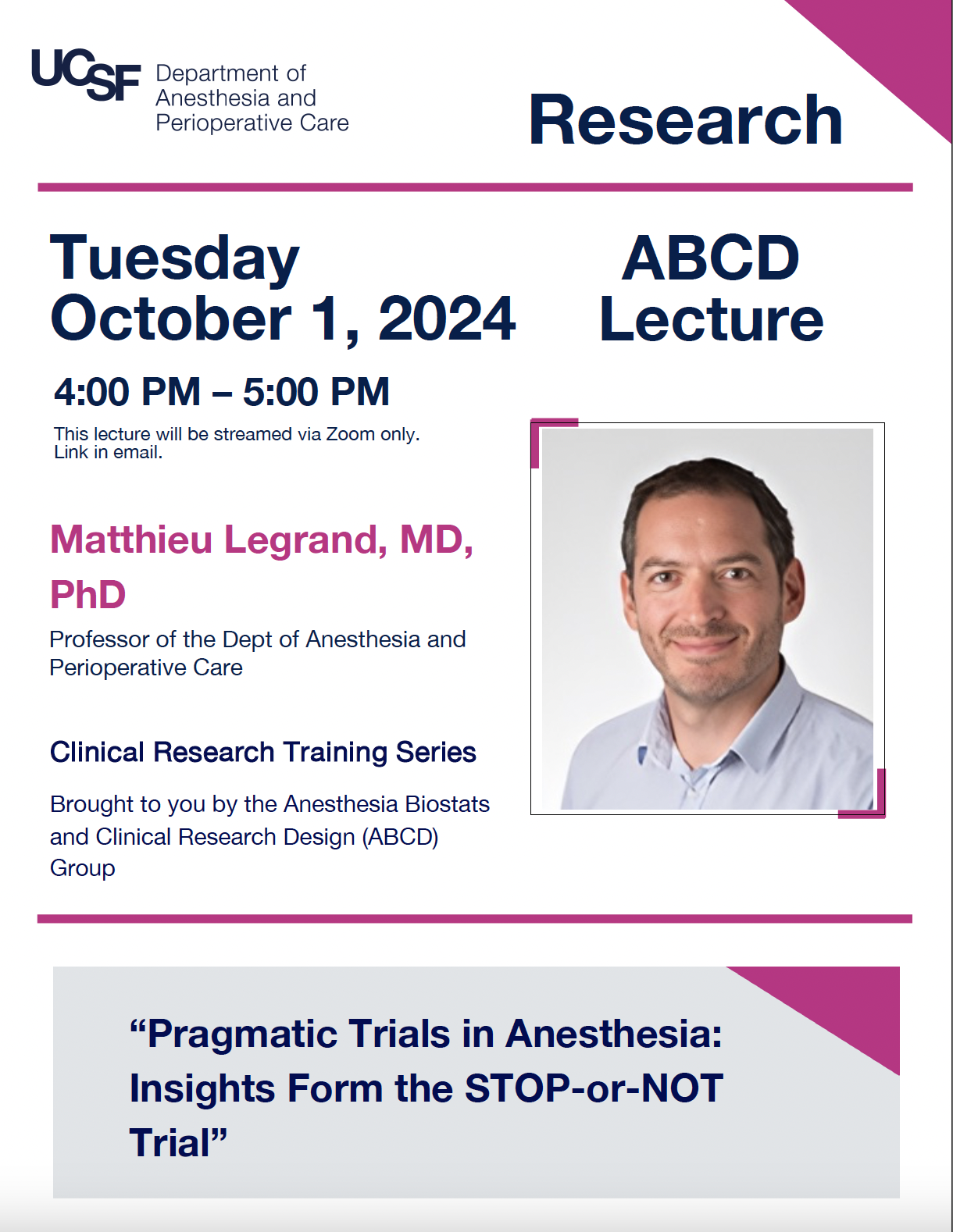 Pragmatic Trials in Anesthesia: Insights Form the STOP-or-NOT Trial ...